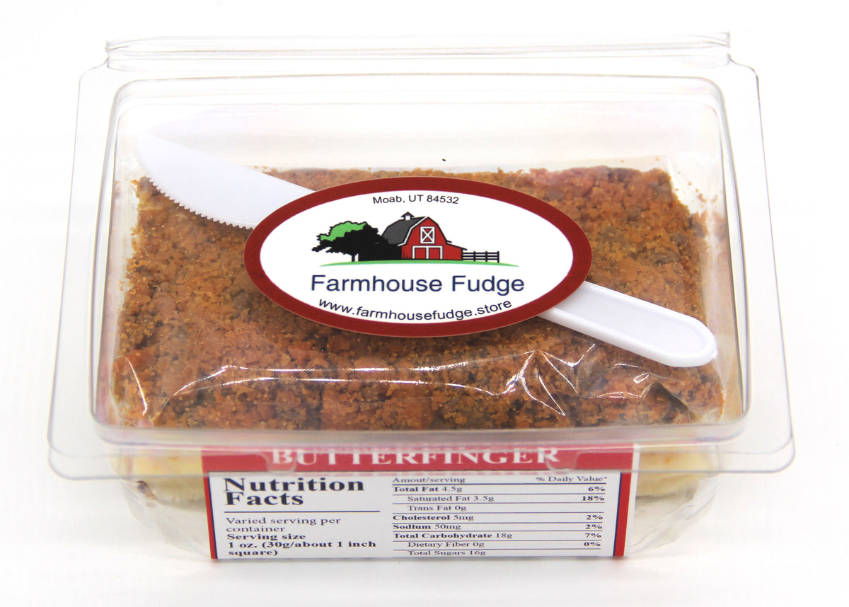 Butterfinger Fudge 1 Piece Container – Farmhouse Fudge