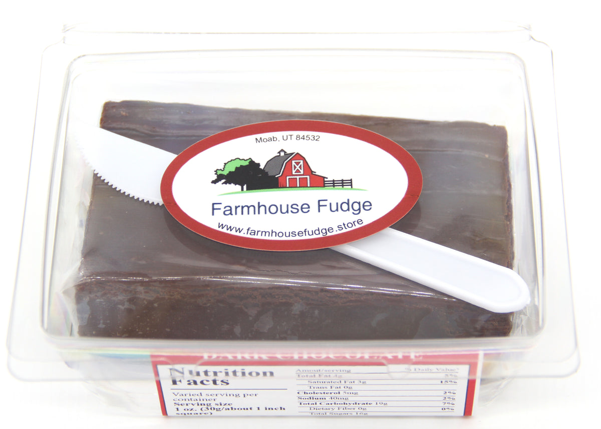 Dark Chocolate Fudge 1 Piece Container – Farmhouse Fudge