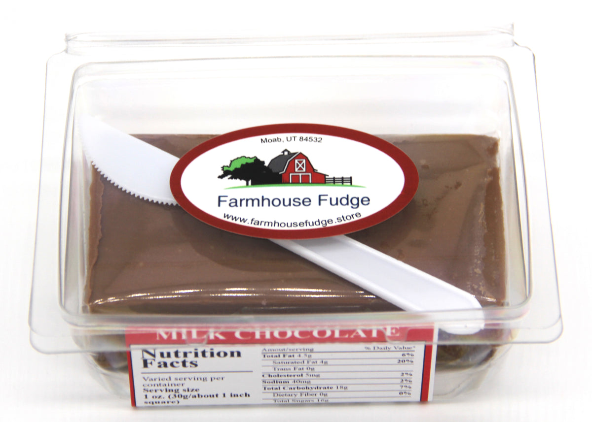 Milk Chocolate Fudge 1 Piece Container – Farmhouse Fudge